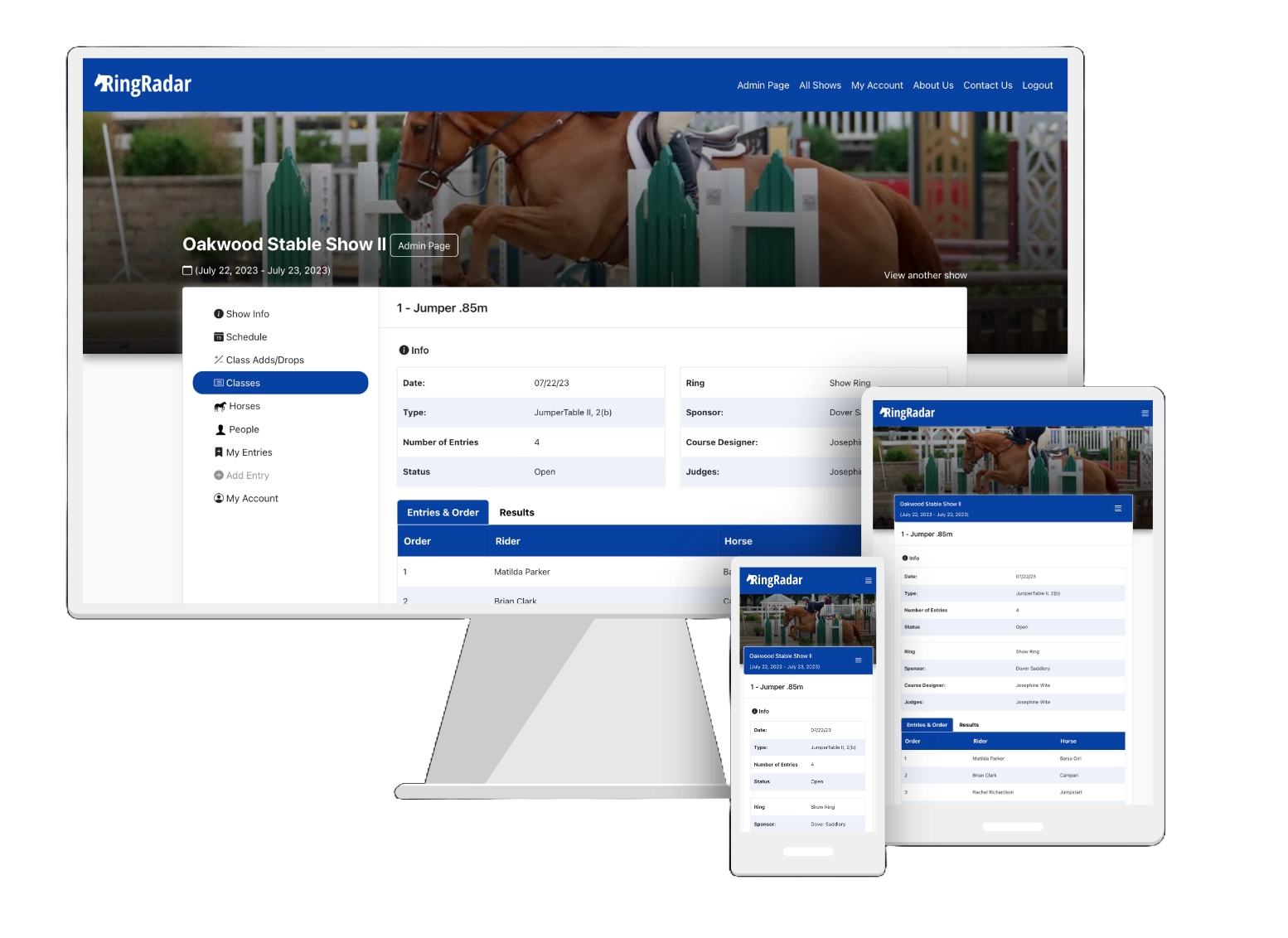 RingRadar: Horse Show Management Software